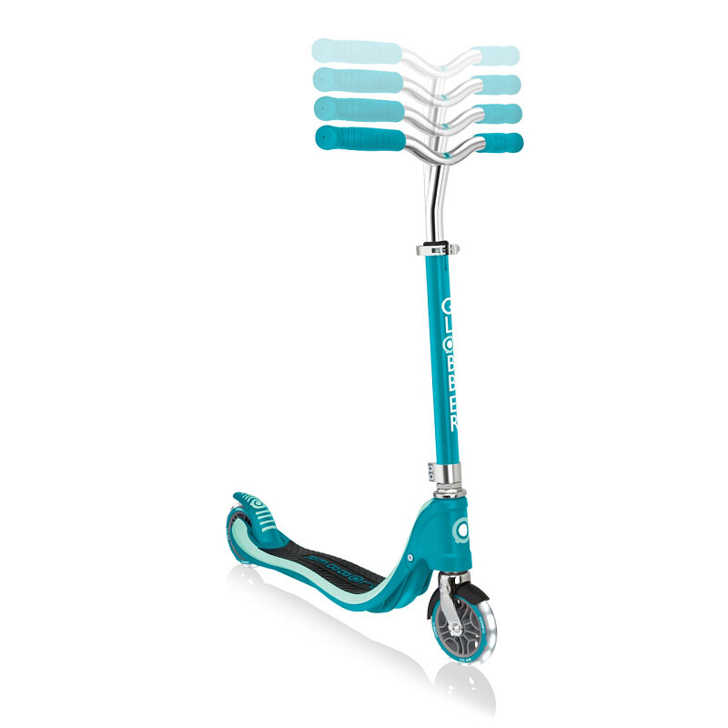 Детский самокат Globber FLOW 125 Lights V2, двухколесный, нескладной - Teal — фото 1