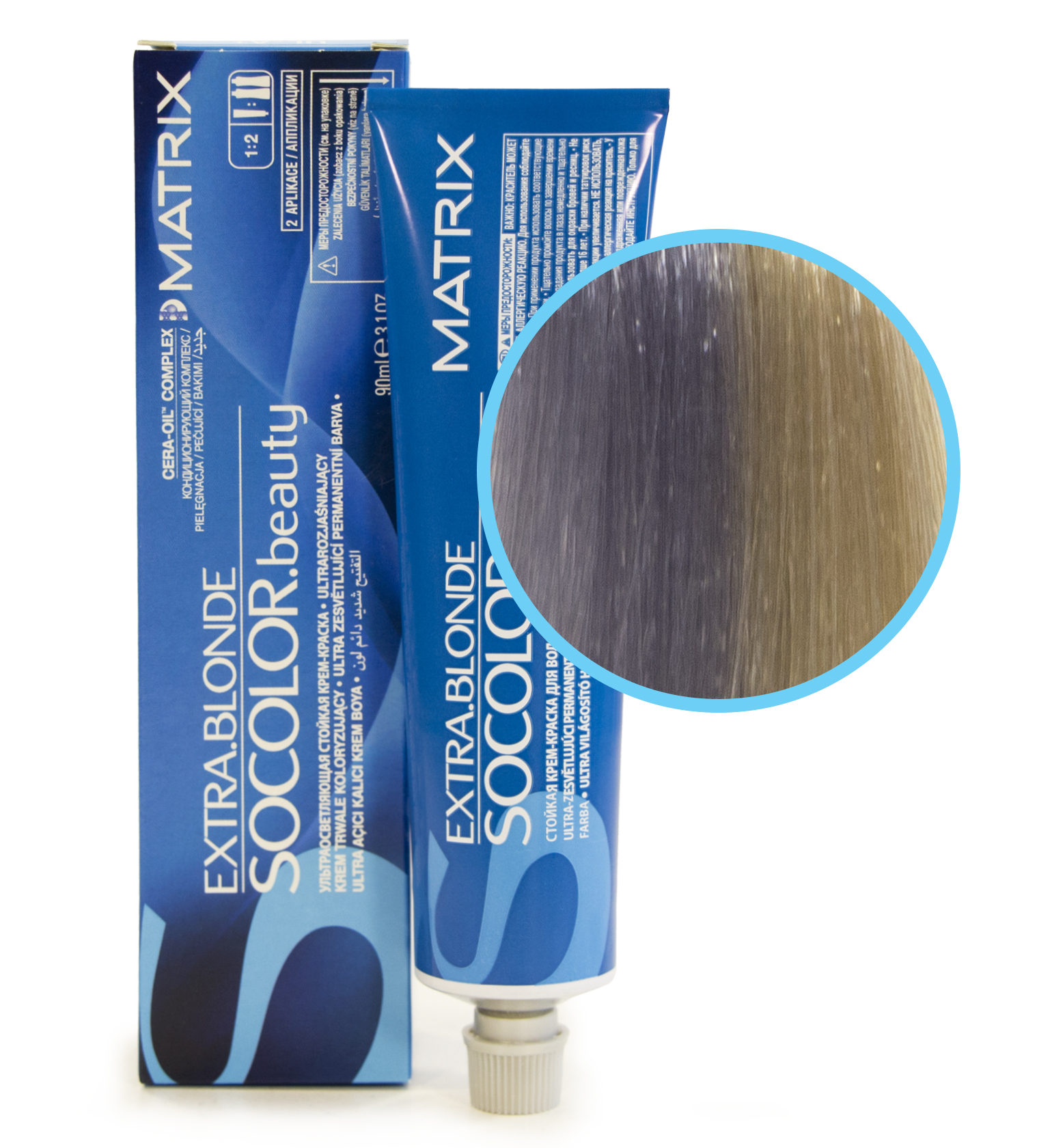 Краска для волос Matrix Socolor Beauty Ul- A+ , ультра блонд пепельный, перманентная, 90 мл