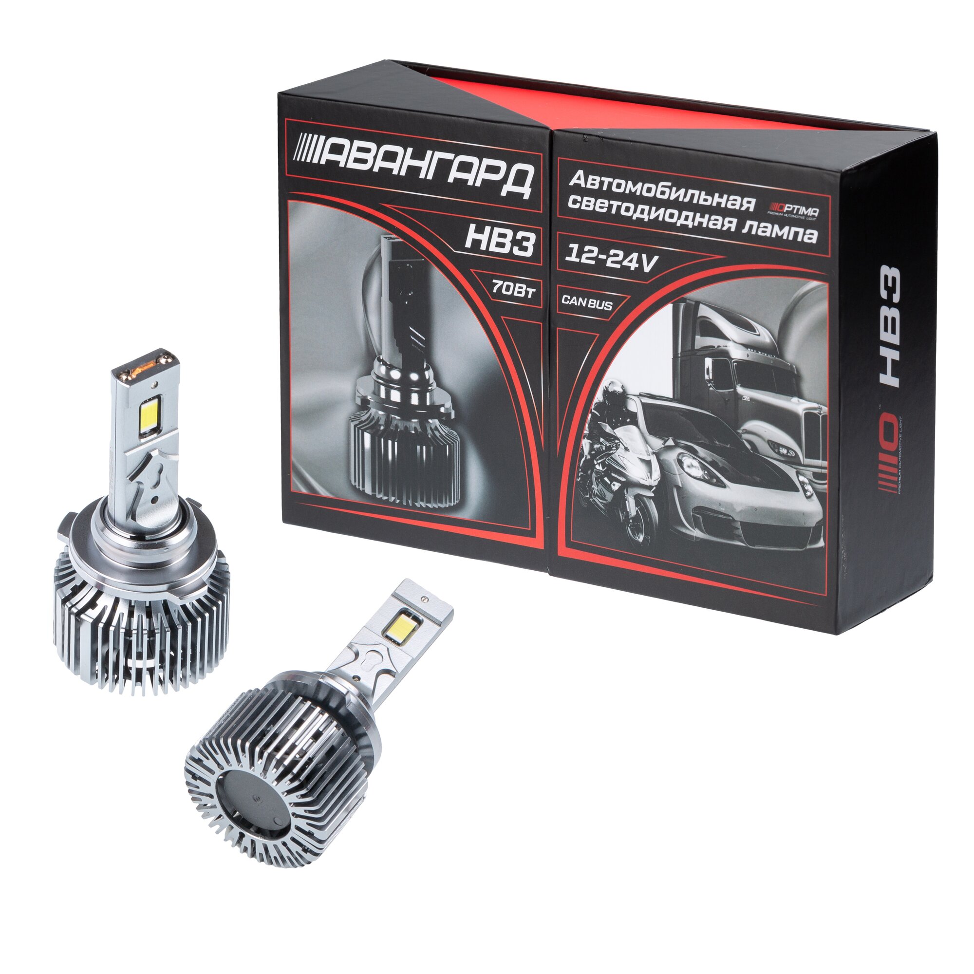 Светодиодные лампы Optima Premium LED авангард HB3, 70W, 6800Lm, 5500K, 12V (2 лампы)