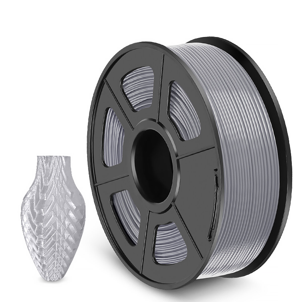 Филамент NVPRINT PETG Silver для 3D печати диаметр 1.75мм длина 330 метров масса 1 кг