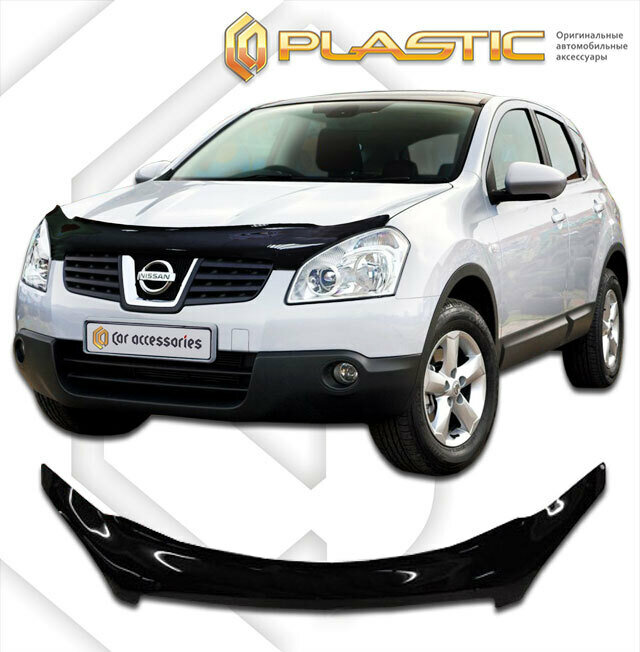 Дефлектор капота Nissan Qashqai 2007-2010 Classic черный exclusive