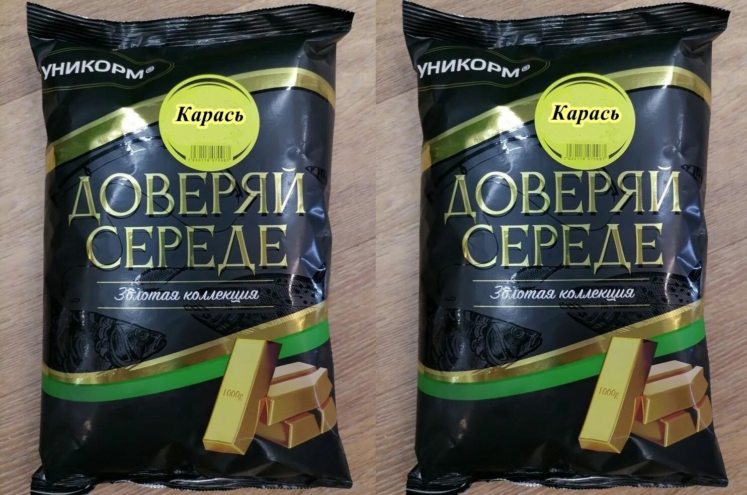 Прикормка уникорм Золотая коллекция Премиум 1кг Карась 2 Упаковки