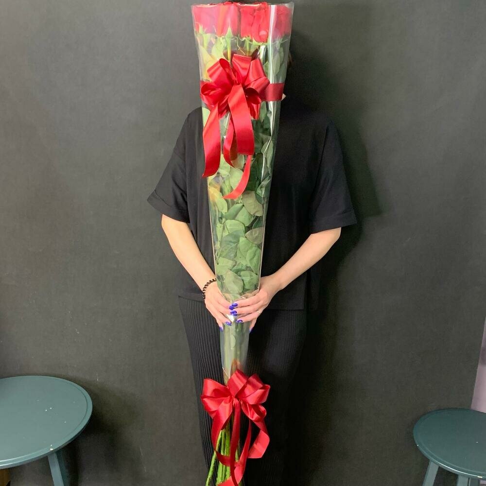 11 роз 160 см / Букет из 11 высоких роз 160 см / Длинные розы 160 см