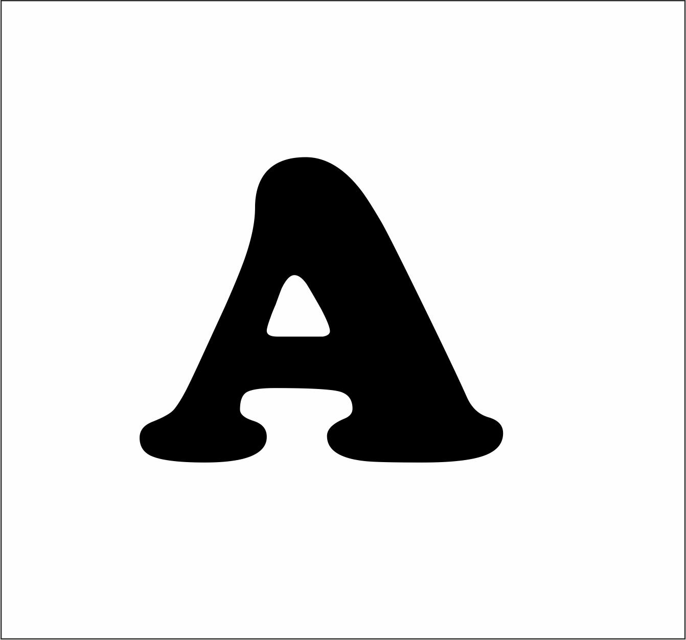 Буква А из ПВХ для вывесок 30 см / шрифт 1 черный