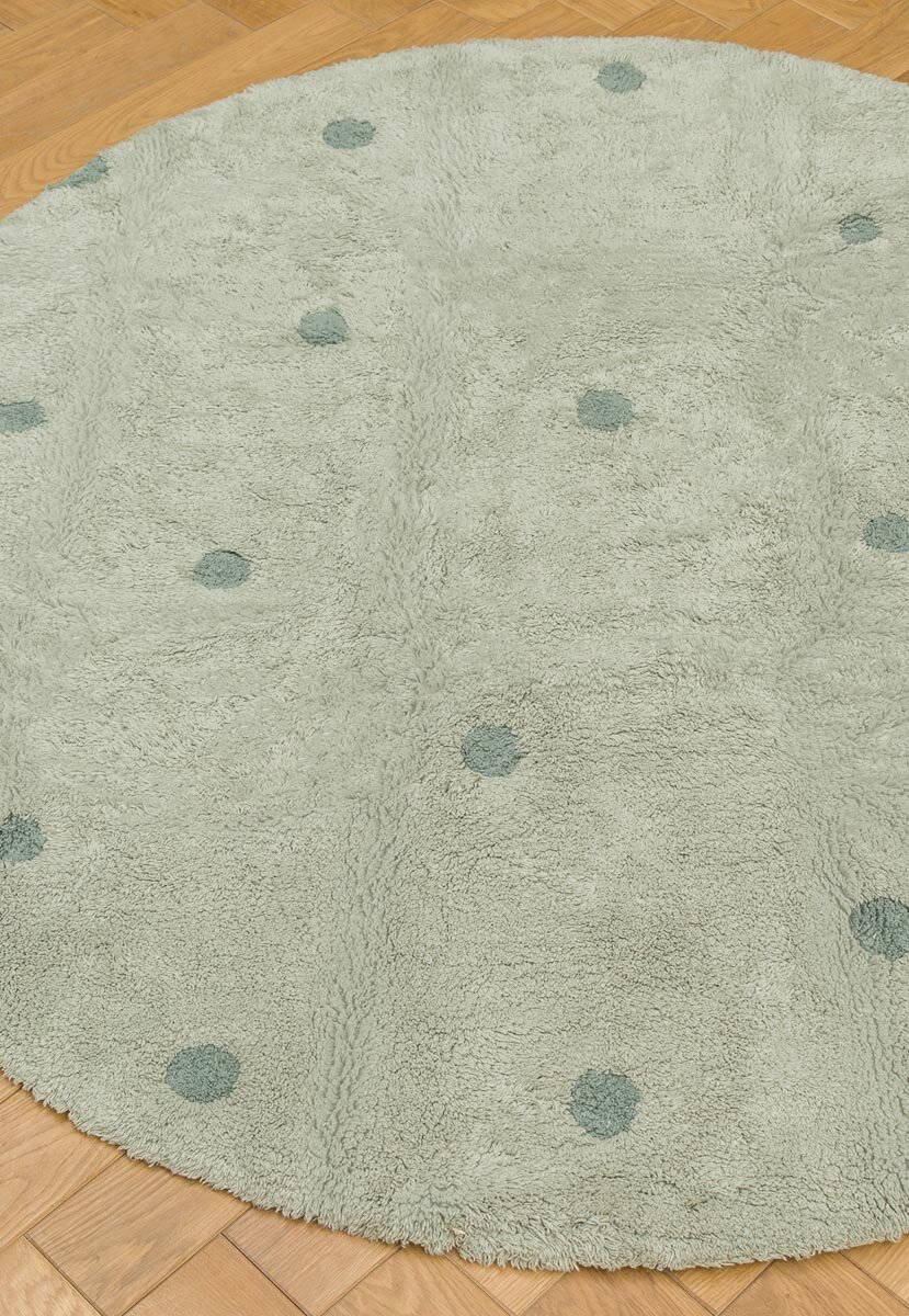 Ковер хлопковый 140*140 см Lorena Canals Cotton Dot Blue Sage круг