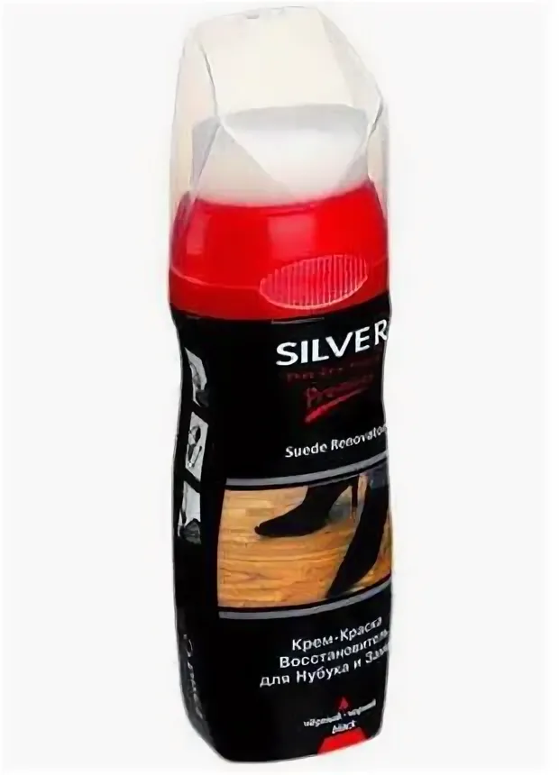 Крем-краска восстановитель для обуви SILVER Premium для нубука и замши чёрный, 75мл