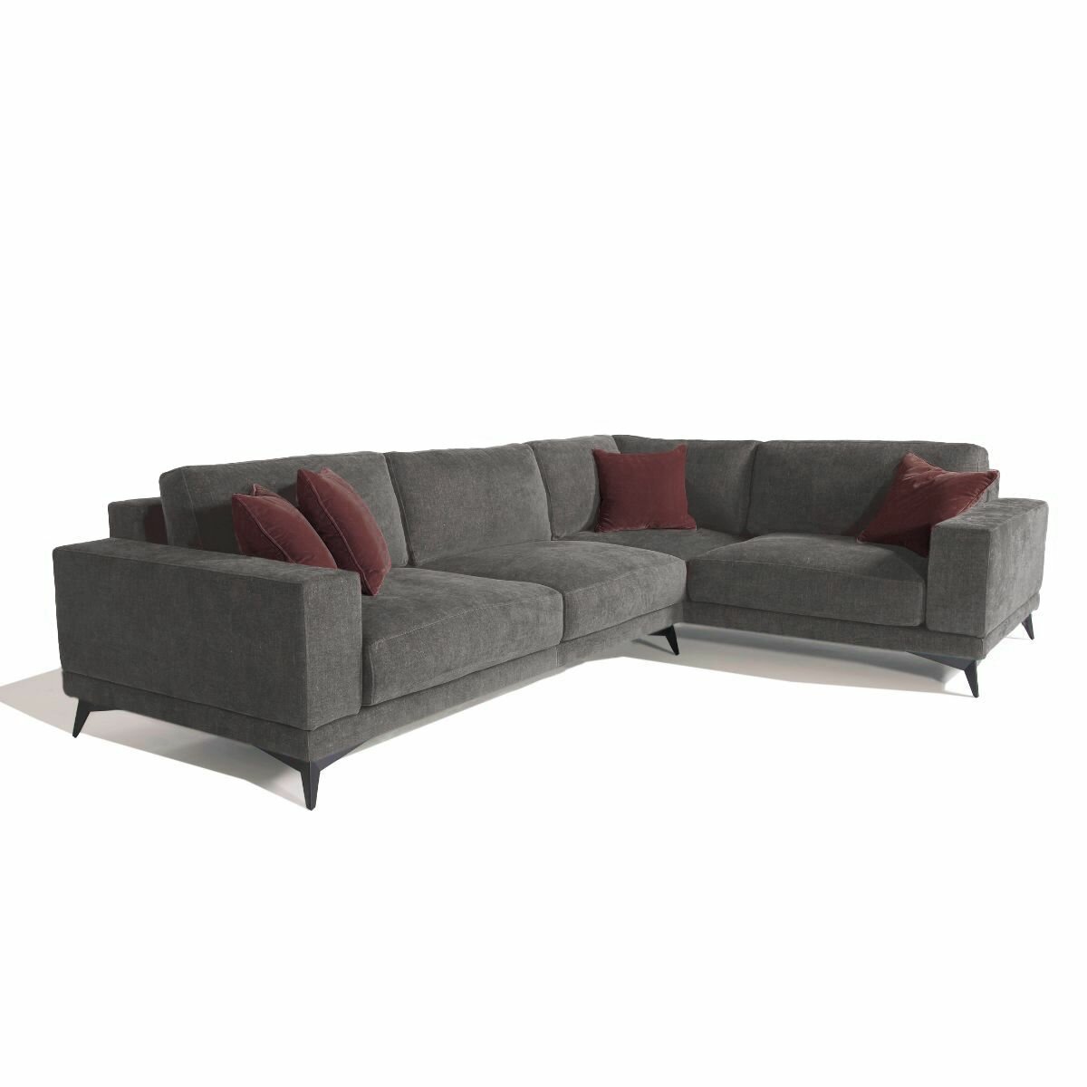 Диван Бергамо угловой правый в премиальном велюре 245х345/05