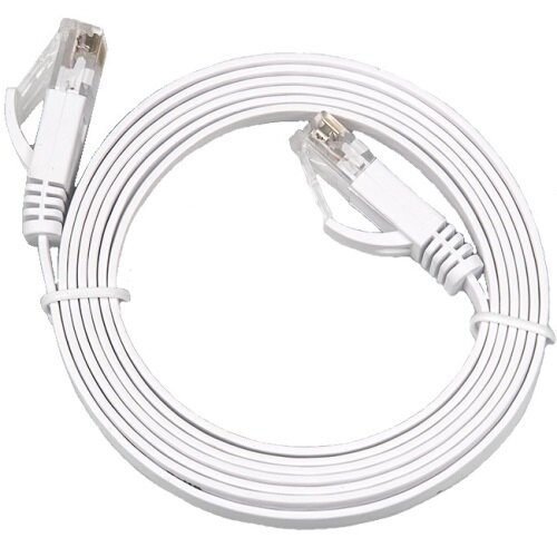 Патч-корд RJ45 1.5м UTP C6 плоский - белый Dialog CN-0115F white кабель