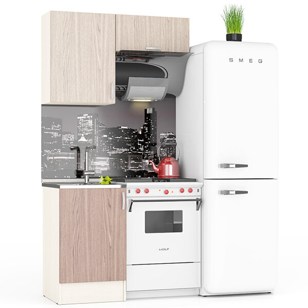 Кухня Мери 01 ШВ500+ШВв600+ШНМ500, цвет дуб/ясень шимо светлый/ясень шимо тёмный