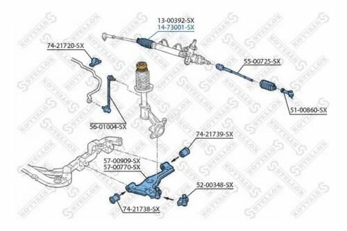 14-73001-sx_пыльник рейки рулевой/ daewoo nubira/leganza Stellox 14-73001-SX