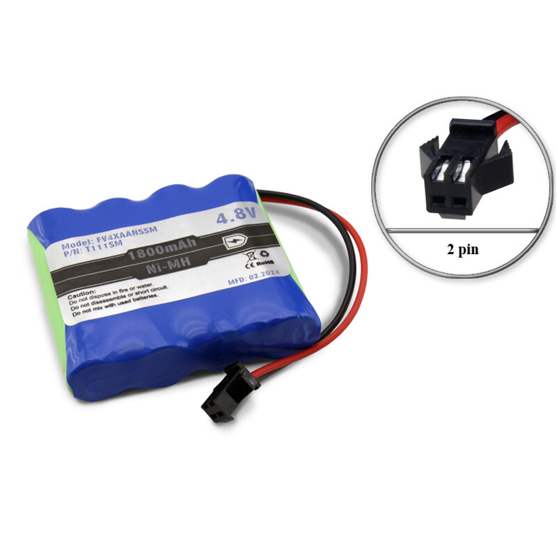 Аккумуляторная батарея типа FV4XAANSSM, T111SM, 4.8V, Ni-MH для игрушек, моделей на радиуправлении - танков, машинок