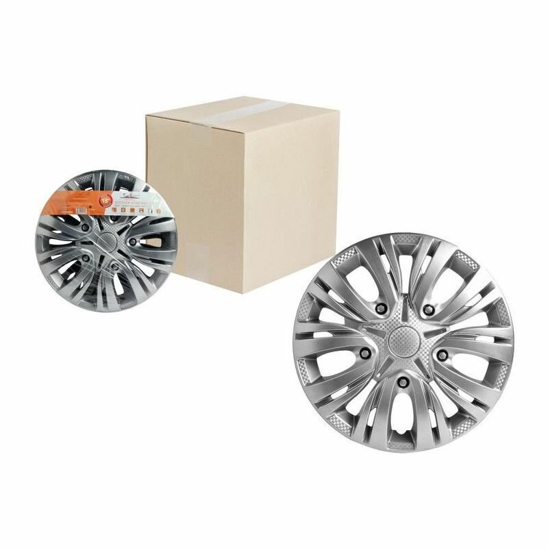 Колпаки колесные 13" "Лион", серебристый, карбон (2 шт.), Airline AWCC1301