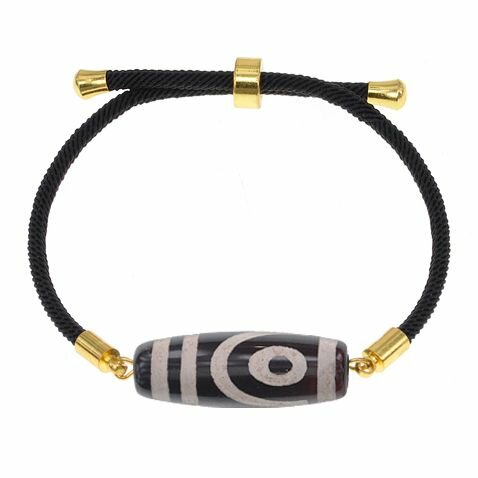 Буддийский браслет с Тибетской бусиной Дзи 2 глаза, натуральный камень Агат, мужской и женский амулет от сглаза и порчи, талисман на удачу