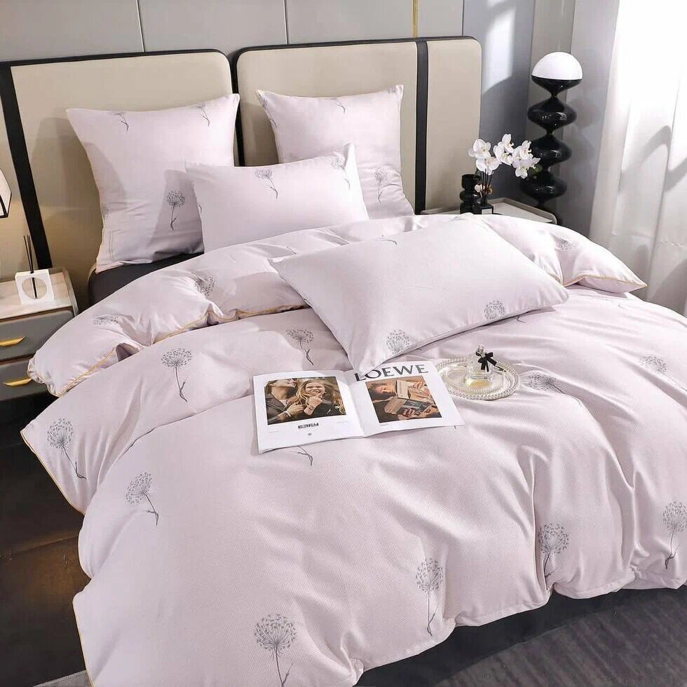 Комплект постельного белья 1.5 спальный, Хлопок, Одуванчики на сиреневом