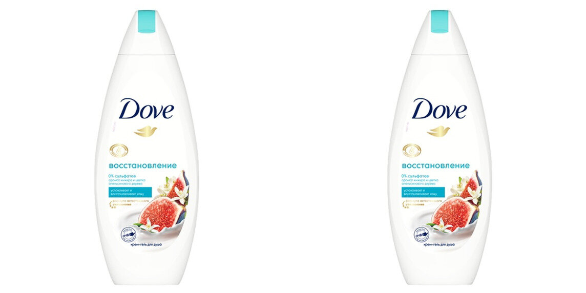 Крем-гель для душа Dove, Инжир и лепестки апельсина, 250 мл, 2 шт