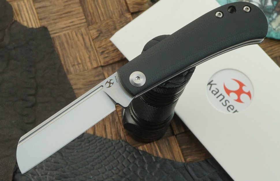 Складной нож Kansept Knives Bevy, сталь 154CM, сатин, рукоять черный G-10