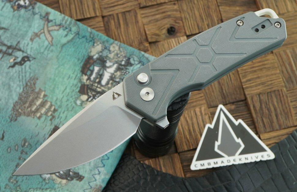 Складной нож CMB Made Knives TNB, сталь 14C28N, SW, рукоять серый G-10