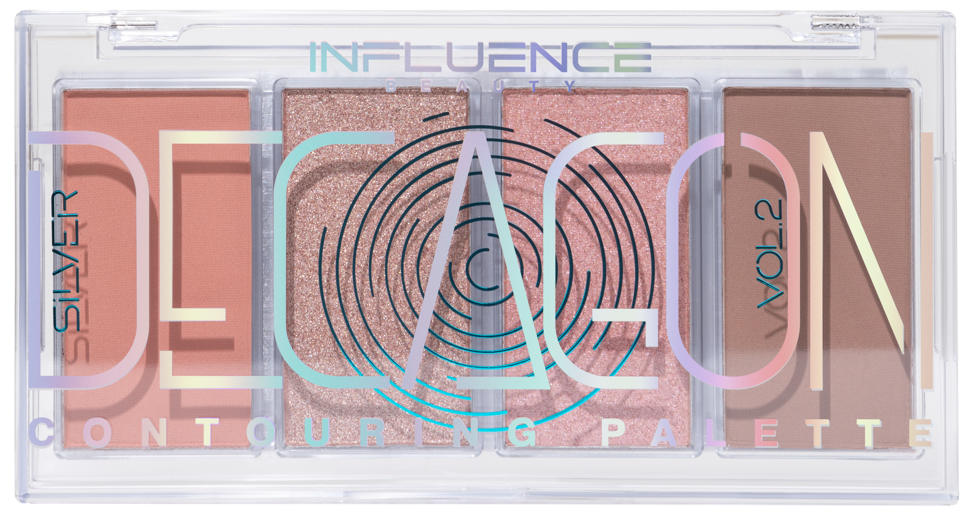 Палетка для контуринга Influence Beauty Silver Decagon 4 цвета Contouring palette