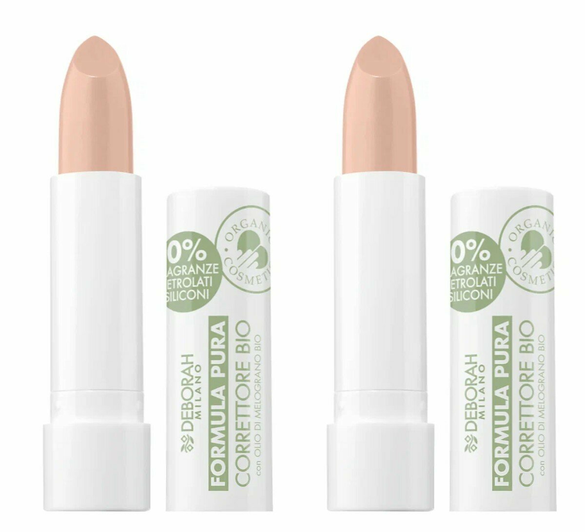 Консилер стик Deborah Milano, Formula Pura Correttore Bio, тон 01, 4,95 гр, 2 шт