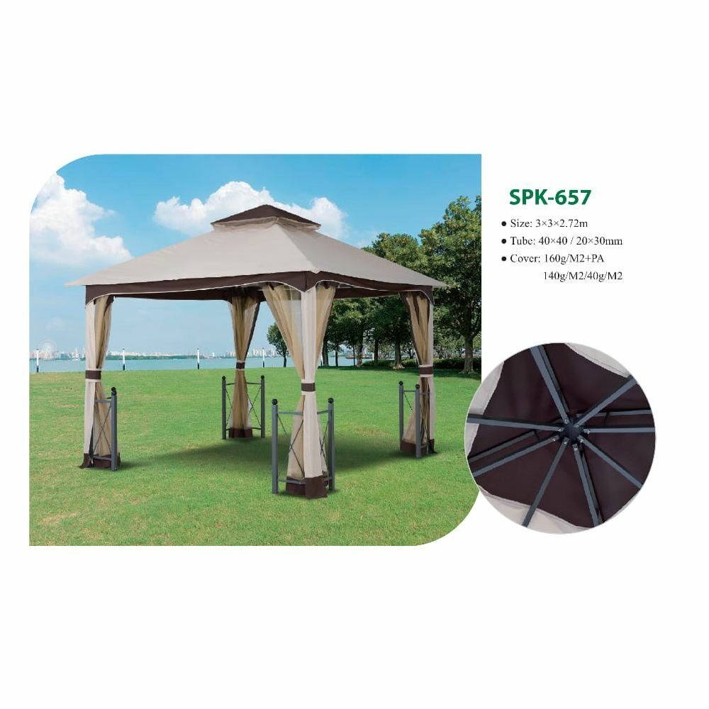 Беседки алюминиевые 3 метра на 3 метра spk-657vr65