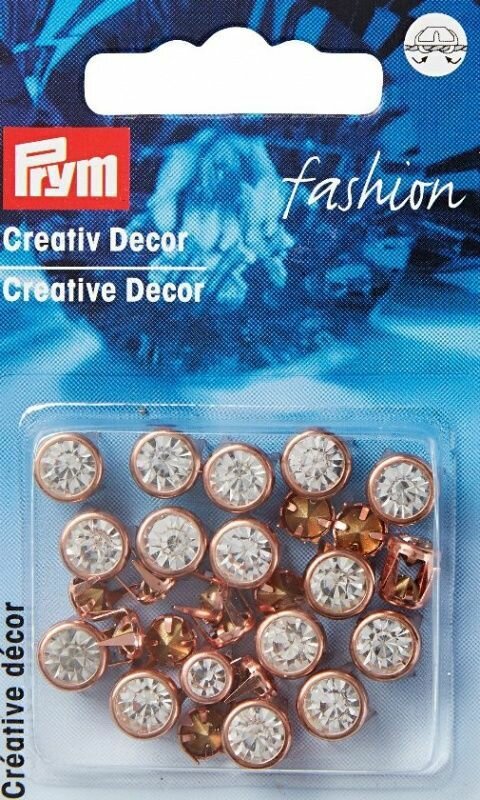 Декоративные клепки со стразами 5/7мм, пластик/металл PRYM 403366