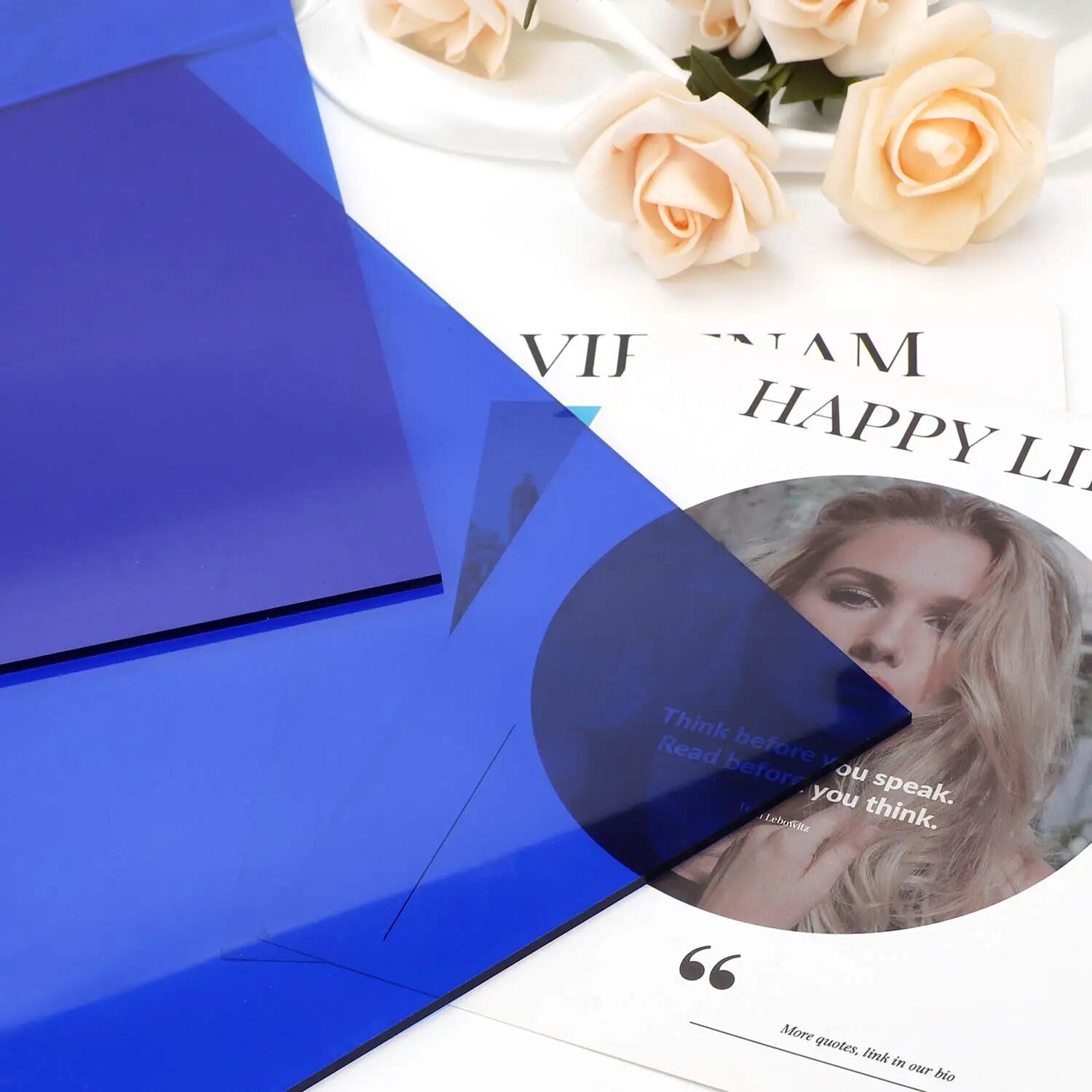 Неоновое акриловое стекло 5 мм для вывесок и декора Синий, 300x400mm, 5mm