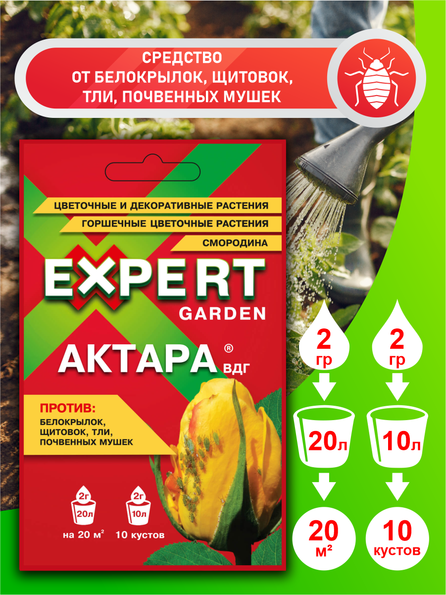 Expert Garden Средство от белокрылок, щитовок, тли, почвенных мушек Актара 2 гр.