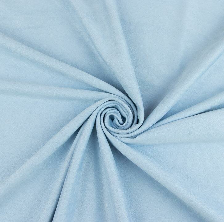 Двусторонняя (искусственная) замша цвет голубой, 30*70 см, плотность 330 гр