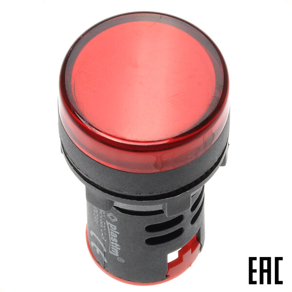 Светосигнальная арматура PB0-LS22-24R красный 24В AC/DC со светодиодом IP65 Plastim (3 шт. в комплекте)