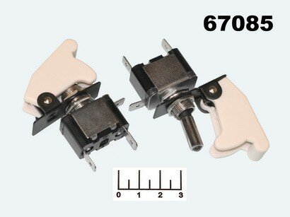Тумблер 12/20 ASW-07D LED белый 3 контакта с защитой (SAC-01)