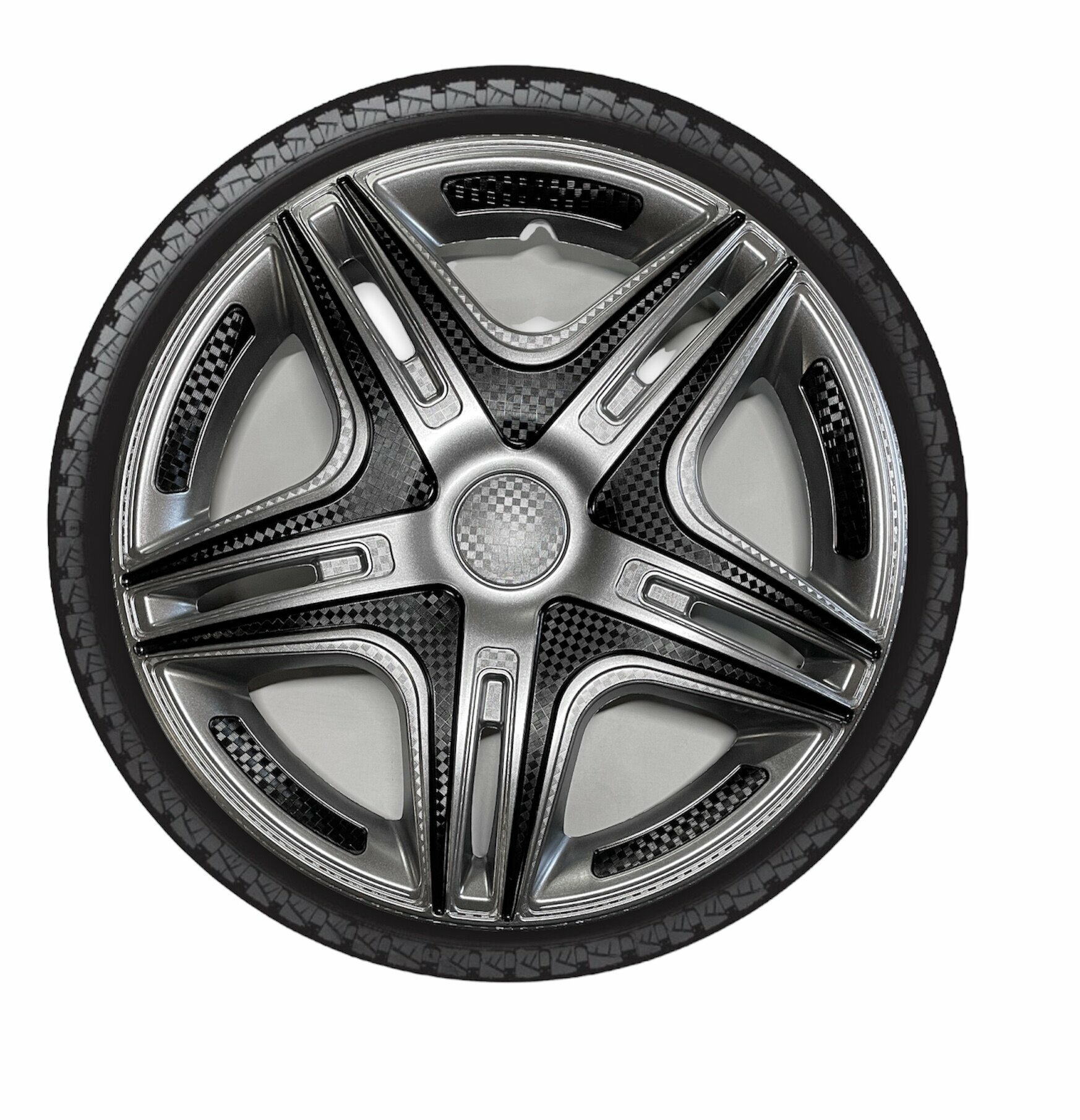 Автомобильные колпаки на диски дакар супер сильвер R14", в комплекте 4 колпака