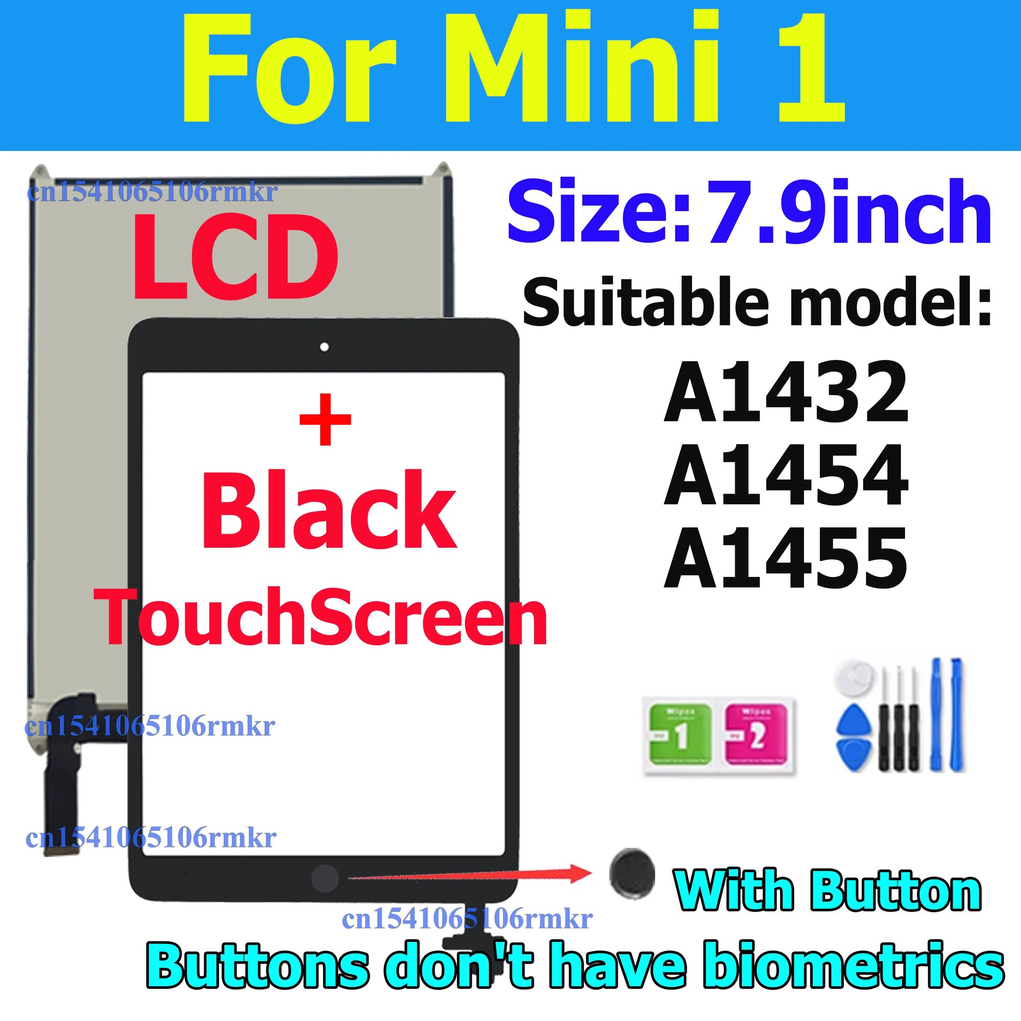 ЖК-экран для iPad Mini 1 A1432/A1454/A1455, черный