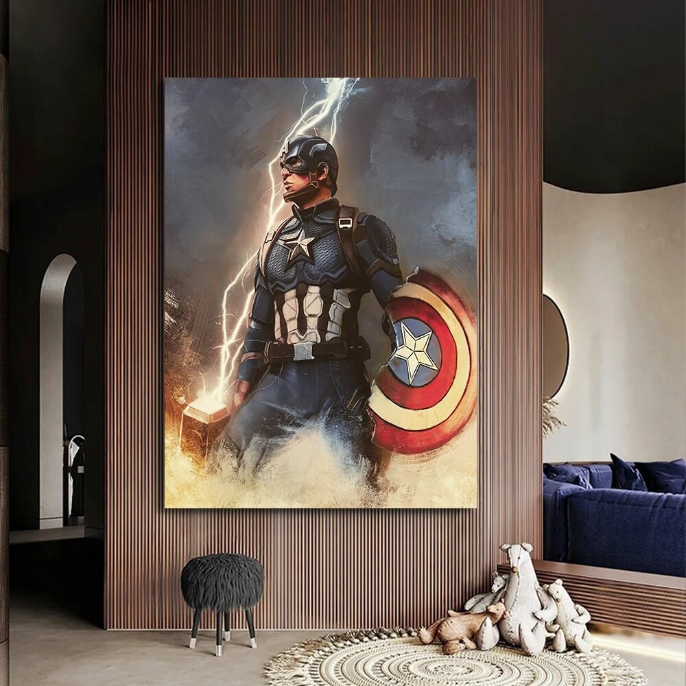 Картина Капитан Америка, Captain America, 40х60