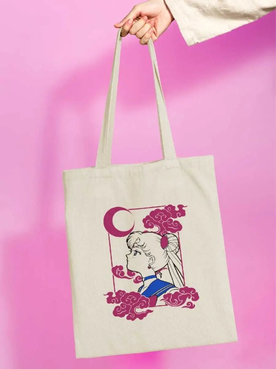 Сумка шоппер  с принтом аниме Сейлор Мун