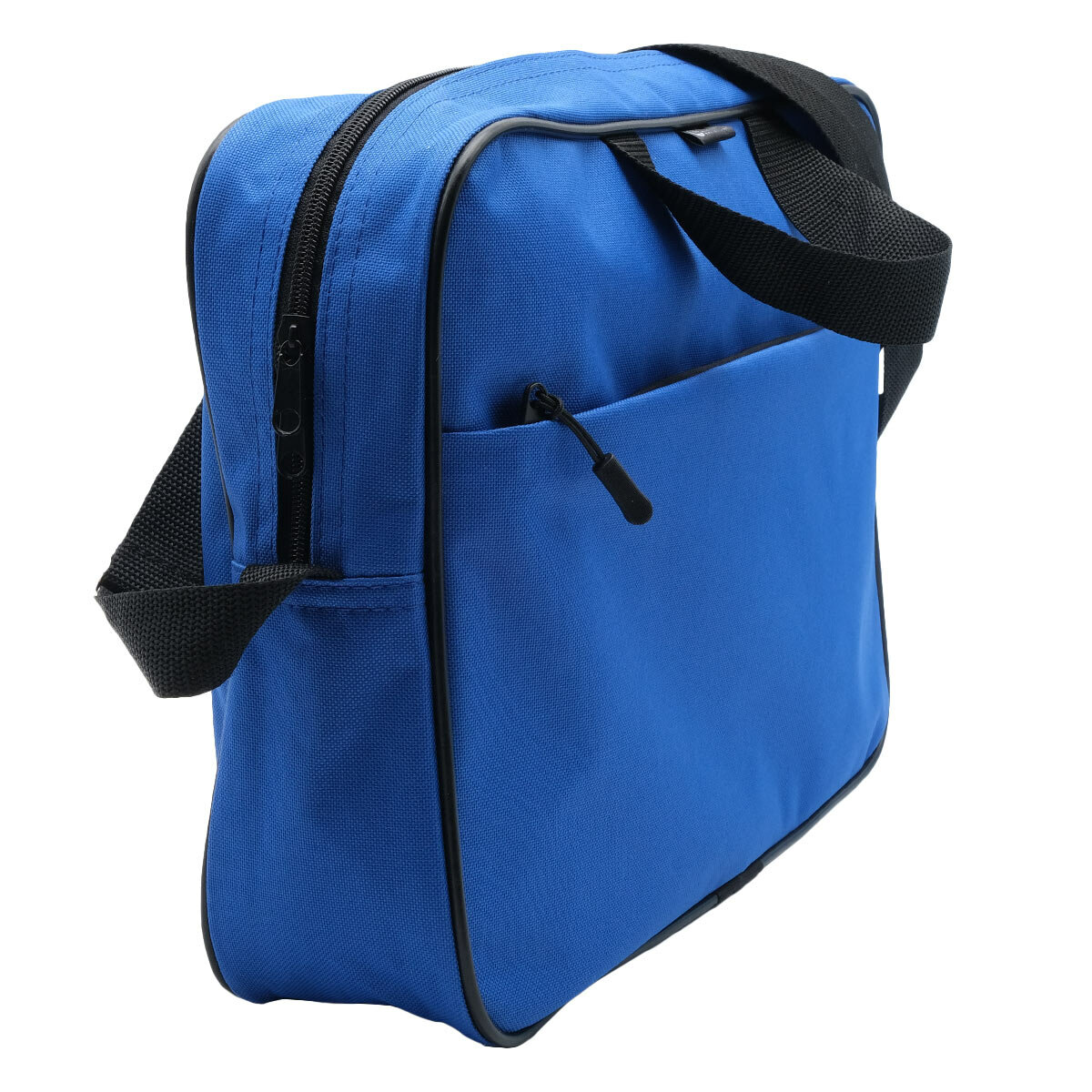 Папка портфель для документов A4+, 39х27х8 см, на молнии, с ручками и ремнем, 1 отделение, карман, Lamark (синяя)