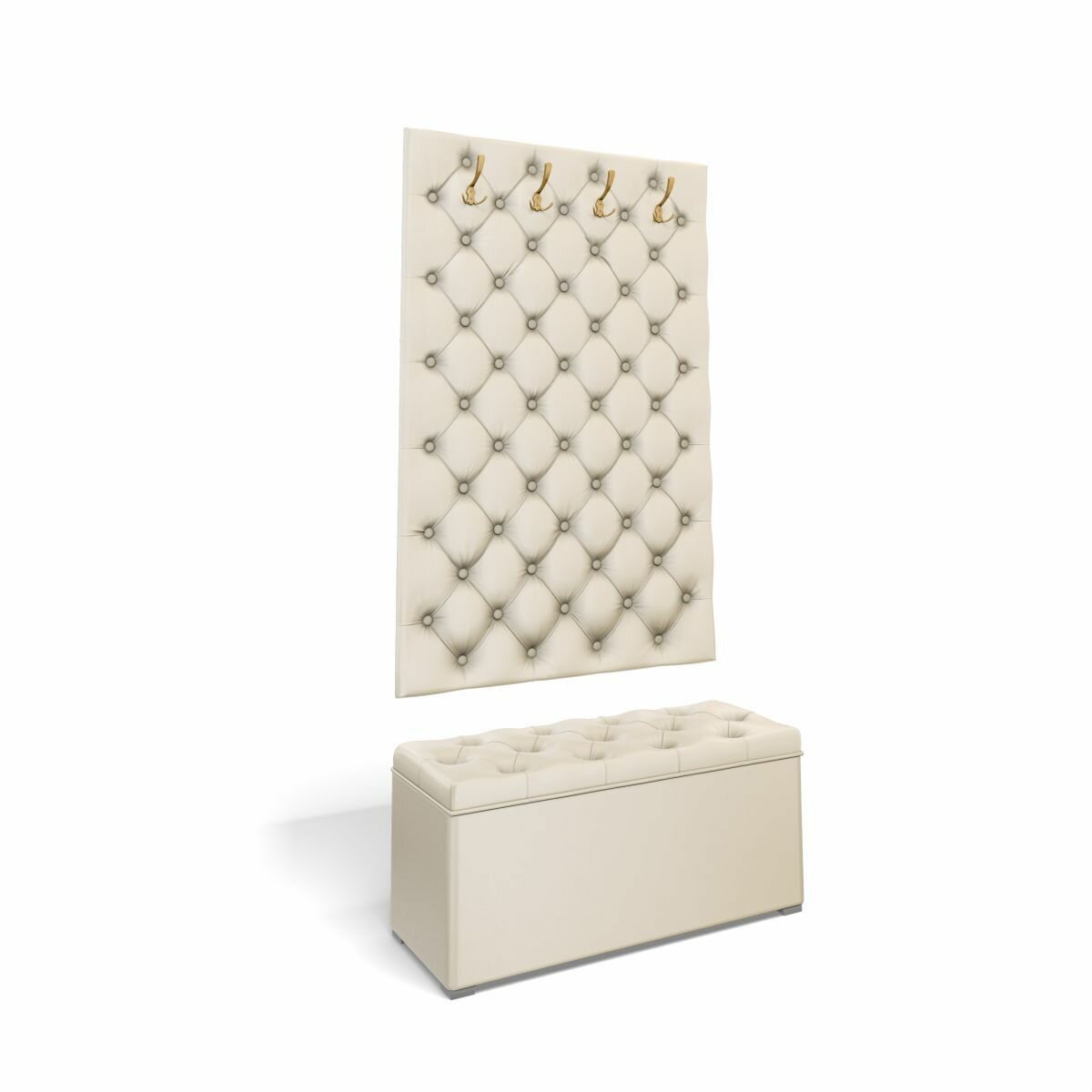 Стеновая панель "мишель" - 950 + ПУФ "мишель" - 950 Крем (Бител)