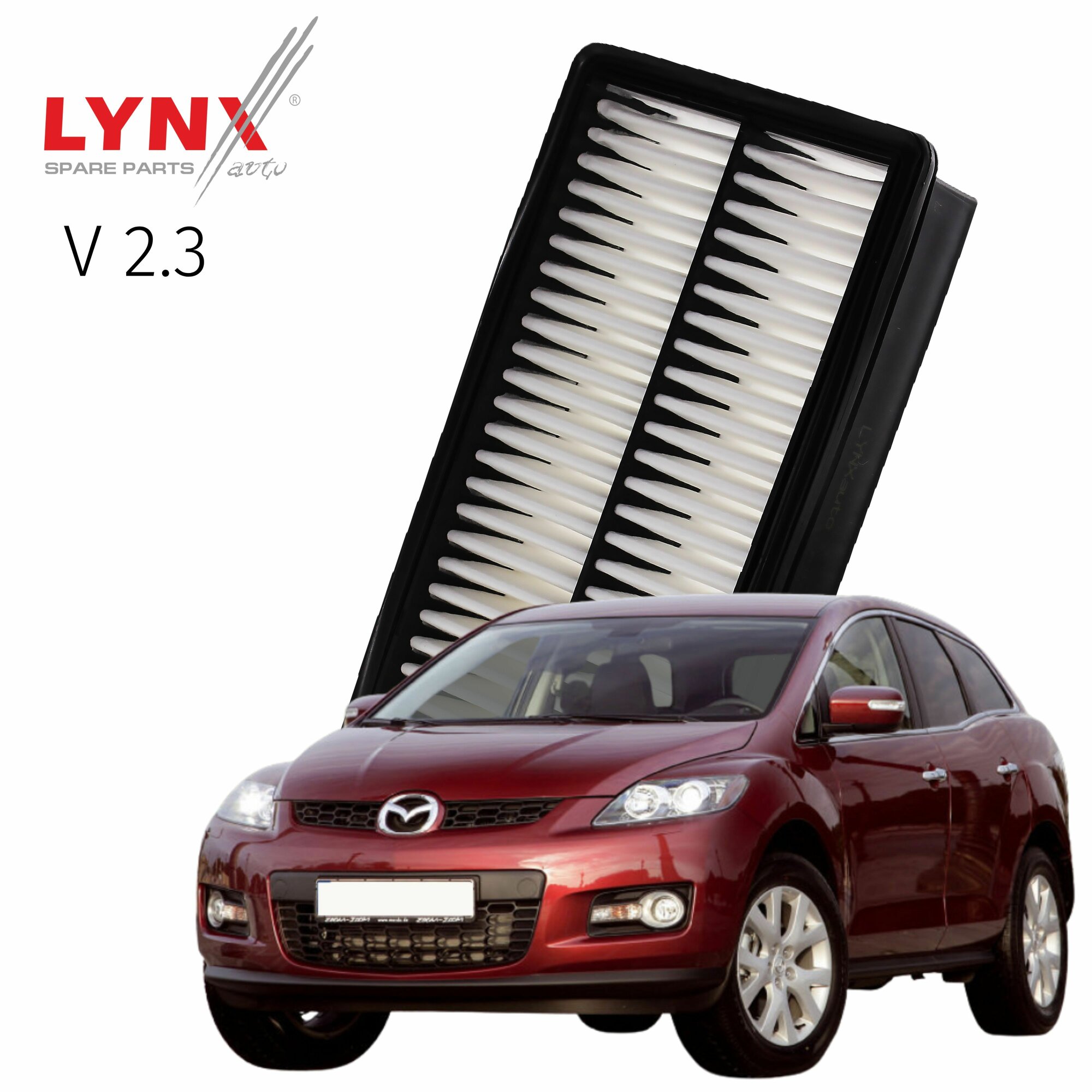 Фильтр воздушный Mazda CX-7 (1) / Мазда СХ-7 2006 2007 2008 2009 2010 2011 2012 V2.3 L3-VDT / 1шт LYNXauto