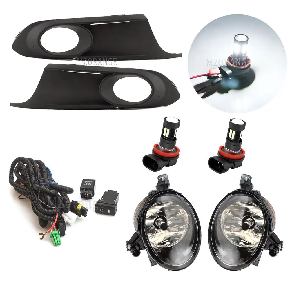 Противотуманные фары светодиодные для VW Jetta 6 A6 MK6 2011 2012 2013 2014 Фара переднего бампера Противотуманная фара Крышка гриль Безель Рамка Проволока аксессуары 1 set LED