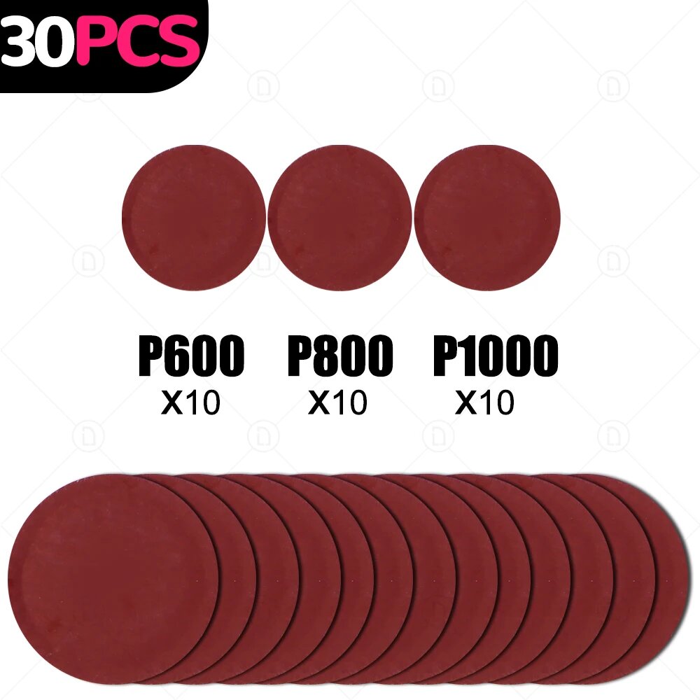 Круглая наждачная бумага зернистостью 60-5000, абразивная полировальная подушечка, лист шлифовальной бумаги для набора для полировки фар, диски 2, 3, 4, 5, 6 дюймов 3 inch, 600-800-1000