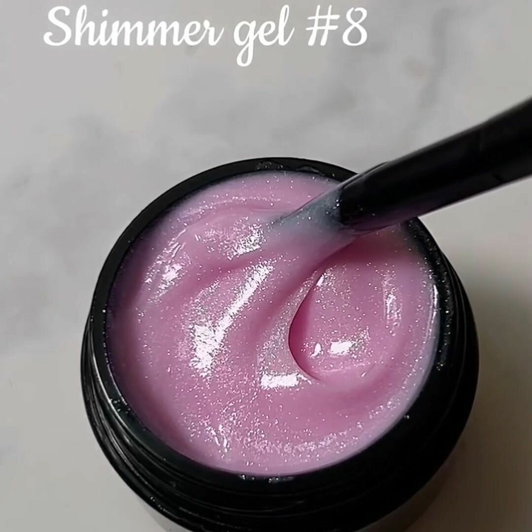 Y.ME Гель моделирующий Shimmer Gel 08 (ярко-розовый) 15 мл / с мелким шиммером, нюдового оттенка, для маникюра и педикюра