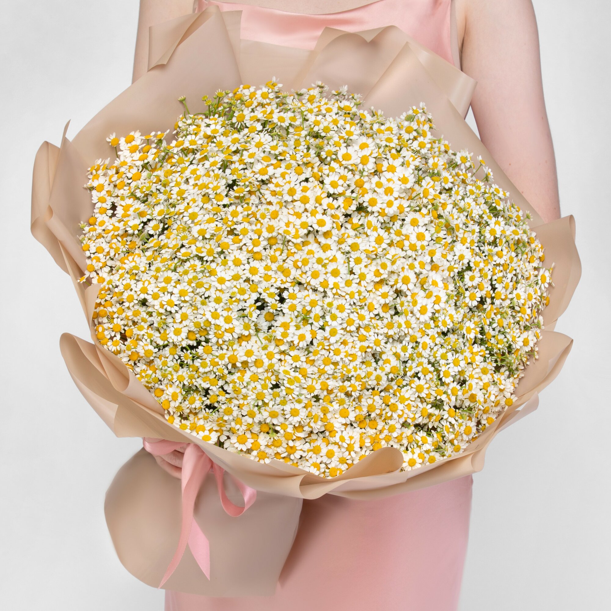 Букет Мегацвет24 "101 кустовая ромашка", дизайнерская упаковка