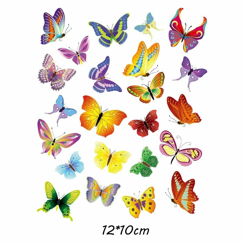 Наклейки бабочки 12x10см, фиолетовый, J-176-9
