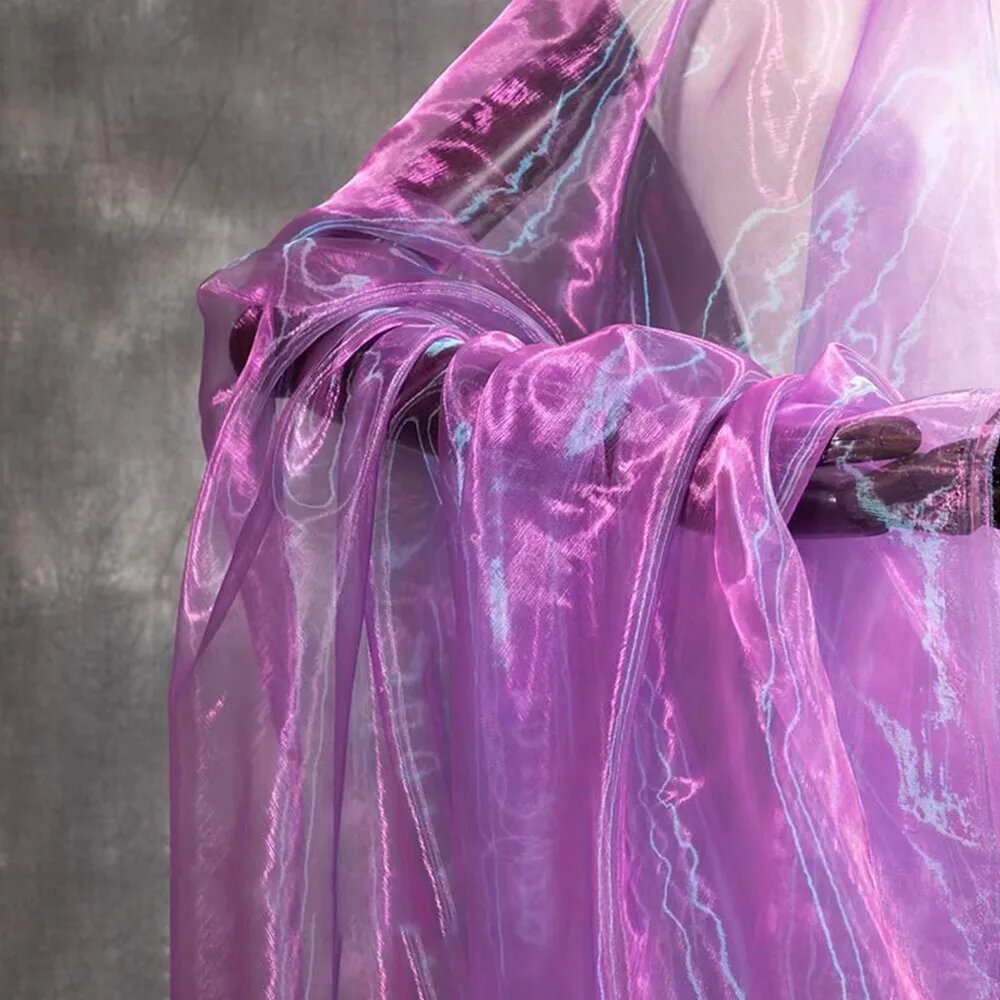 100x150 см шифоновая органза с эффектом омбре, двухцветная прозрачная ткань с градиентом для свадебных платьев от кутюр, роск.