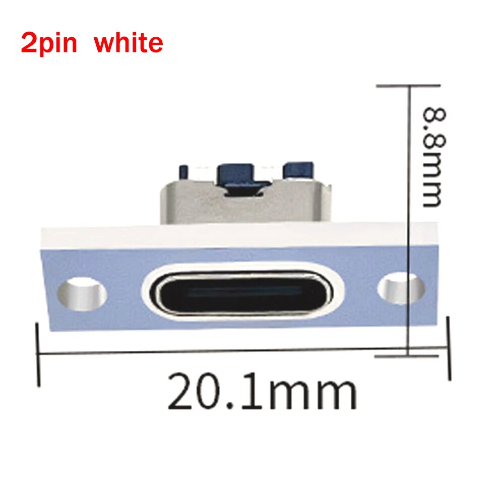 Водонепроницаемые разъемы USB Type-C LAJQTAO 2/4/6Pin 10pcs, 2PIN white