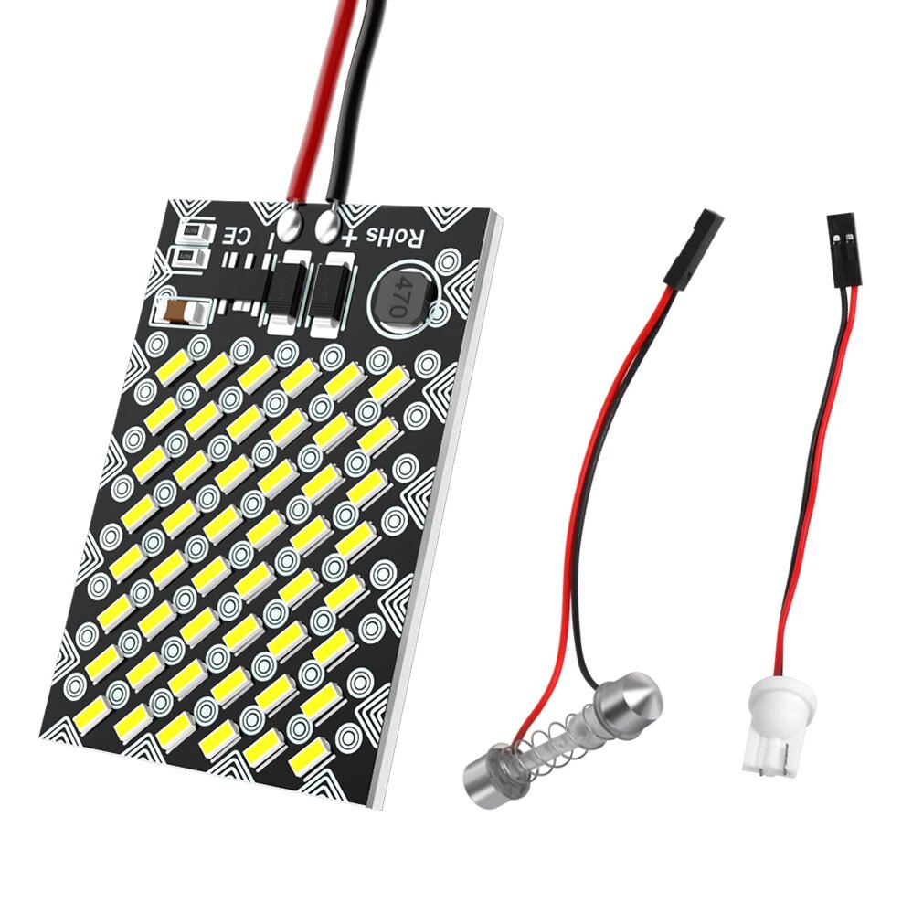 3014 48SMD 1 шт. гирлянда светодиодная авто панель освещения купольная лампа для чтения салона автомобиля лампа на крыше T10 W5W C5W C10W Festoon 2 основание адаптера