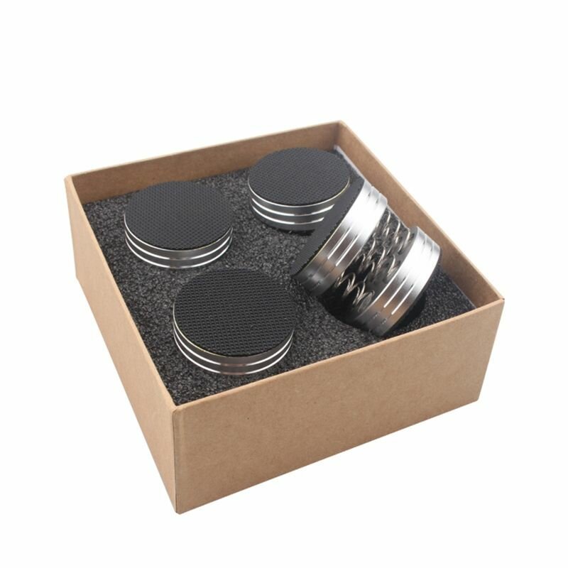 Аудиоаксессуары пружинный амортизатор из алюминиевого сплава для ног-серебристый