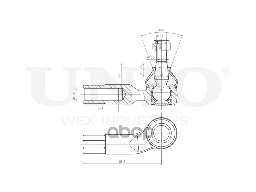 Наконечник Рулевой Тяги Vag Polo/Golf/Octavia 05- Прав. UNIO арт. SSP10053