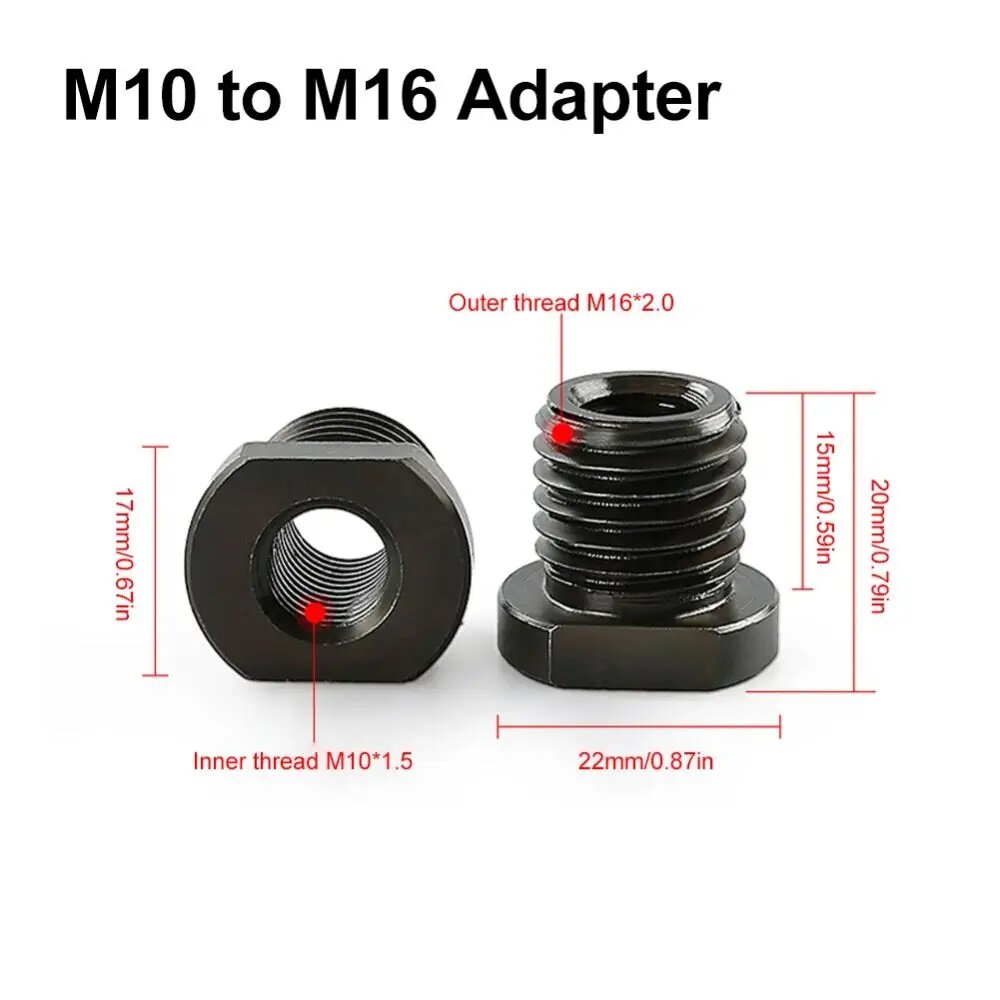 Переходник резьбы SHENGMEIYU M10 на M14/M16 для угловой шлифовальной машины M16