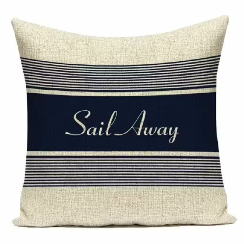 Подушка декоративная Морская Sail Away 40х40 Велюр