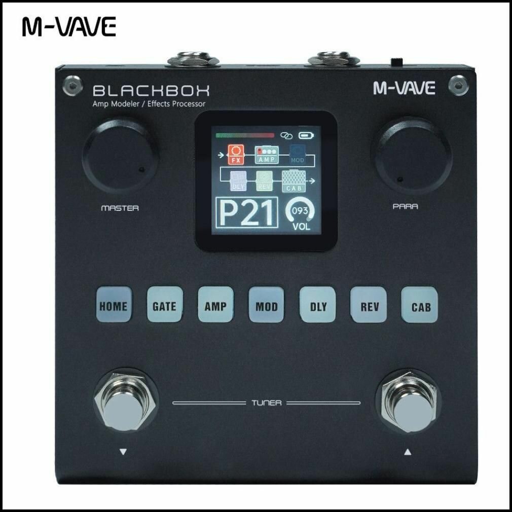 M-VAVE BLACKBOX Гитарная педаль мультиэффектов Аудио процессор 44.1KHz/24bit высокого разрешения сэмплирования, 80 настраиваемых пресетов, 6+1 одновременных эффектов, вольный аккомпанемент